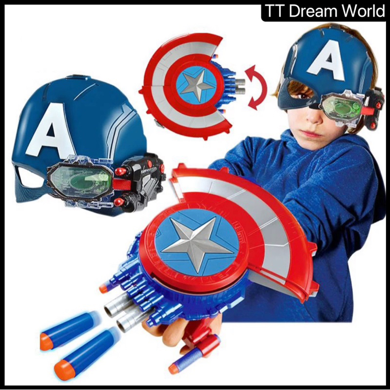 Marvel Avenger Super Hero Captain America Bullet Launcher Shield ...
