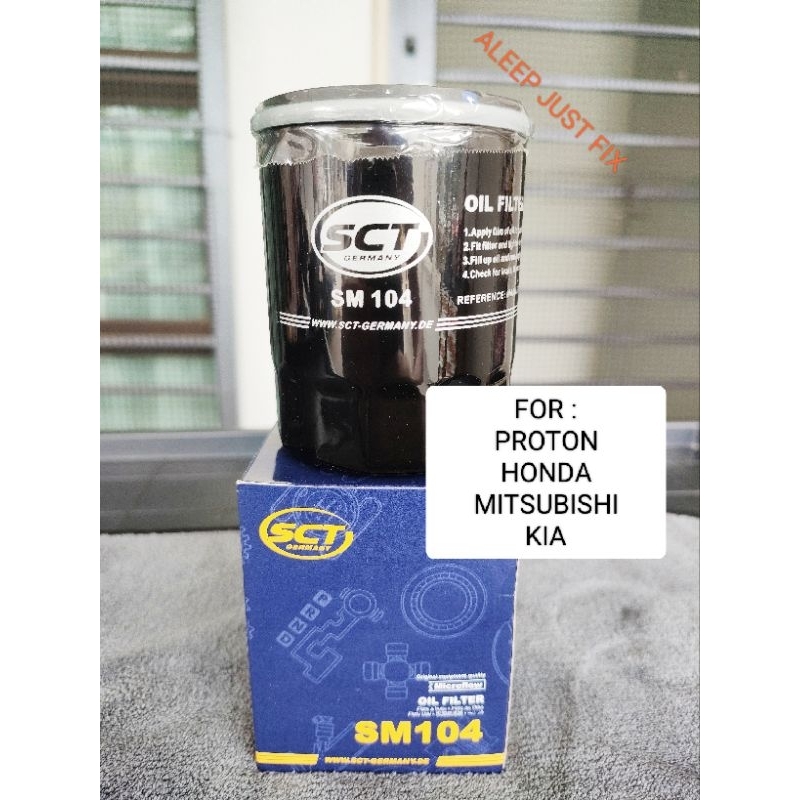 SCT GERMANY PREMIUM OIL FILTER SM104 FOR PROTON HONDA MITSUBISHI KIA ...