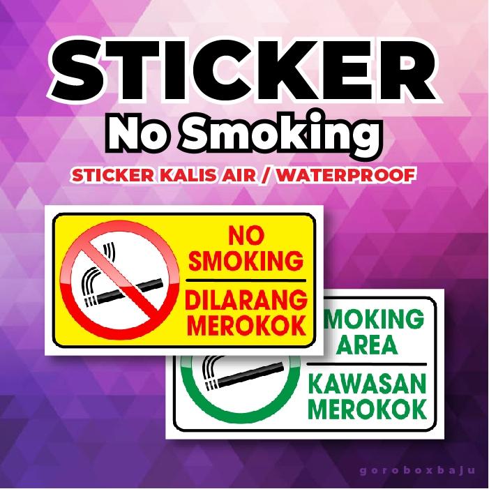 💜 Sticker No Smoking / Dilarang Merokok / Smoking Area / Kawasan ...