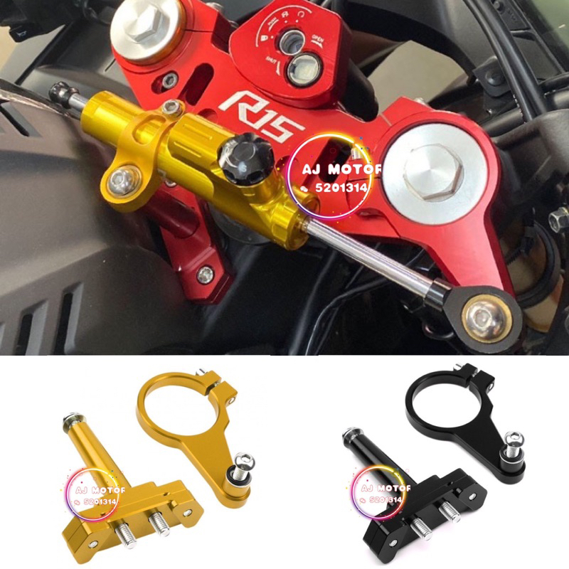 YAMAHA R15 V3 DAMPER / BRACKET STEERING SET HANDLE BAR YSS RCB ABSORBER ...