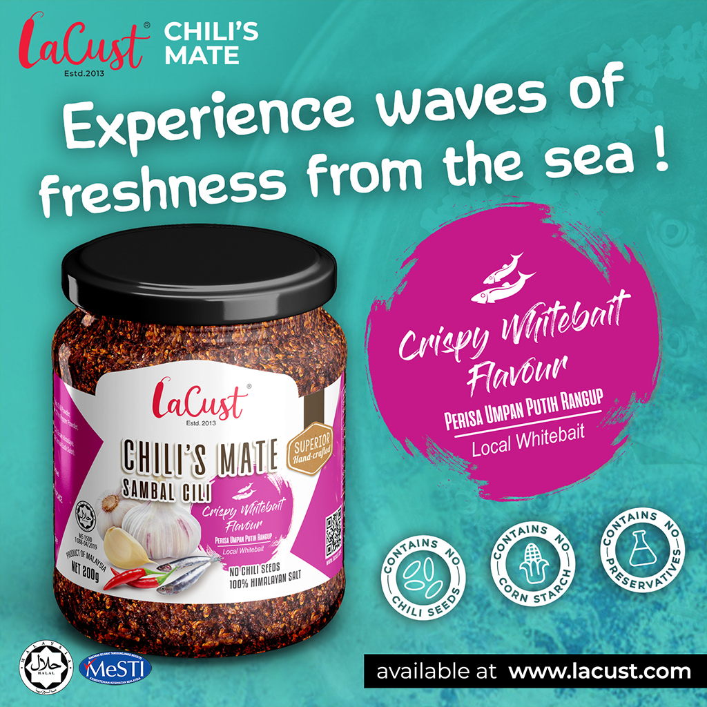 La Cust Chili's Mate Sambal Lacust Crispy Halal Original Garlic Spicy ...