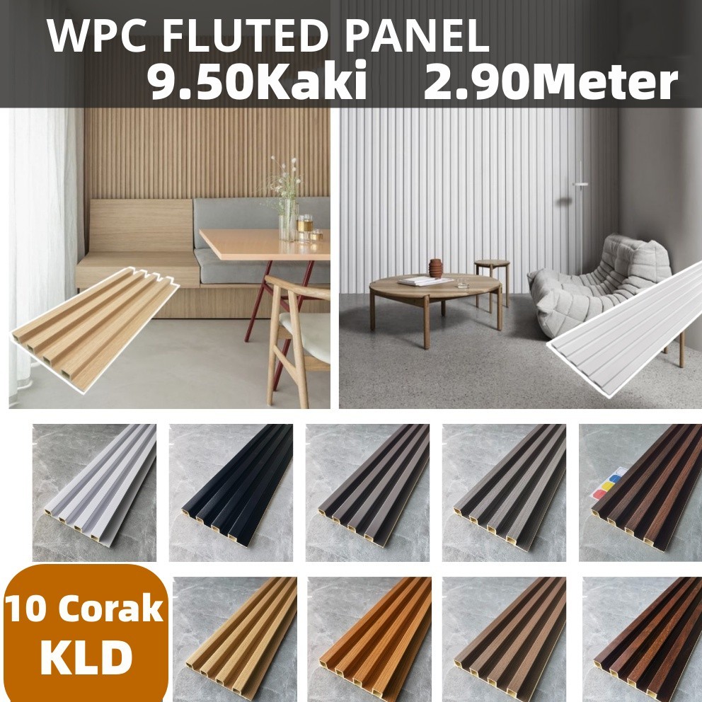 2.9Meter Dekor Hiasan Dinding WPC Wood Fiber Wall Flutted Wallpanel ...