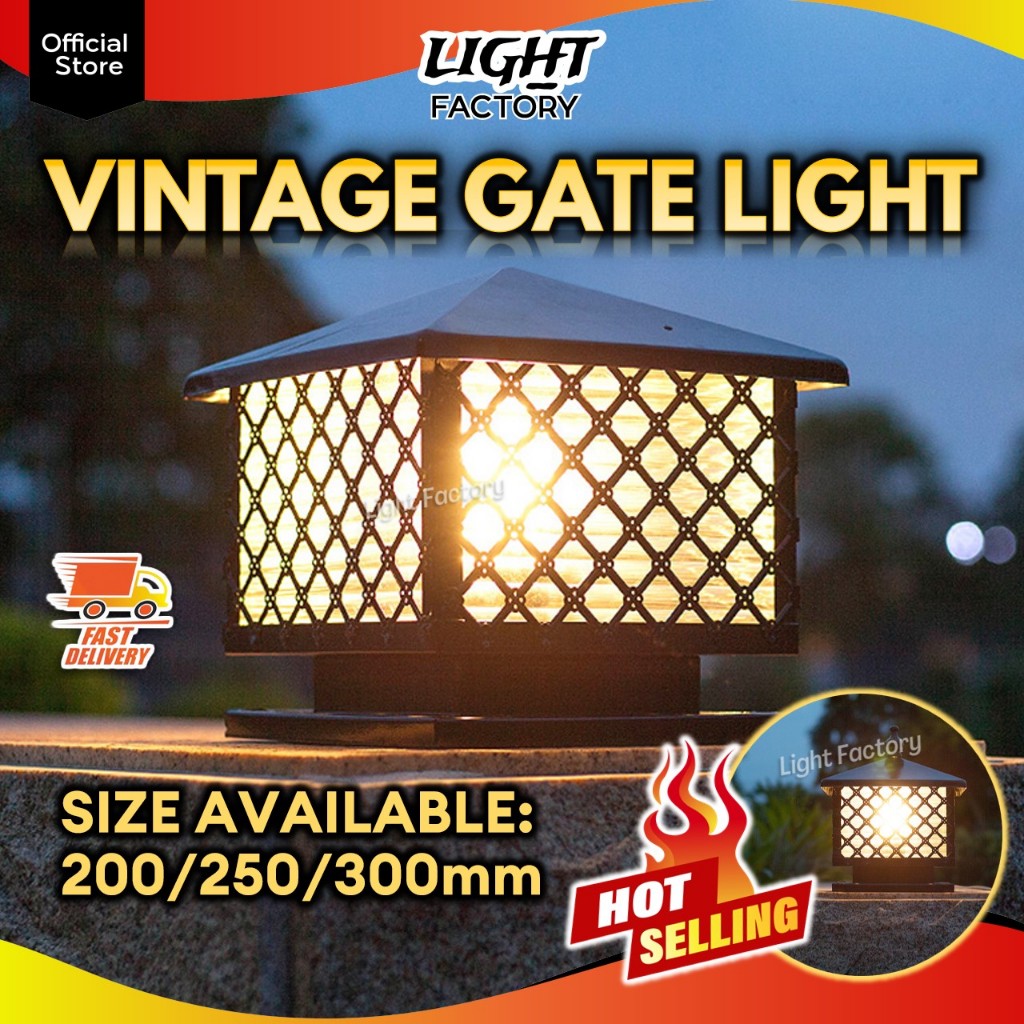 Outdoor Gate Light Modern Outdoor Gate Lamp Weatherproof Outdoor Pillar Light Lampu Pagar ...