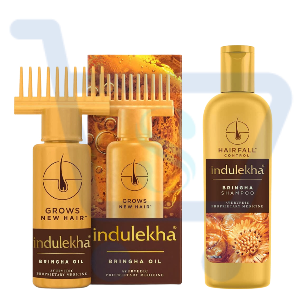 Indulekha Bringha Hair Oil 100ml & Hair Cleanser 200ml - Home Remedy ...