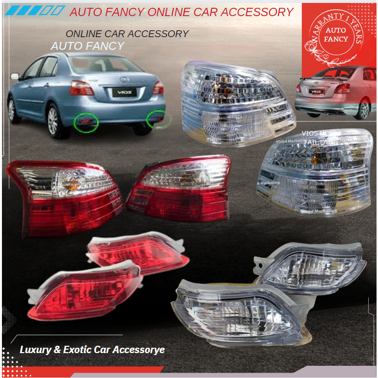 TOYOTA VIOS NCP93 RED ALBINO REAR BUMPER REFLECTOR LIGHT LED TAIL BRAKE ...