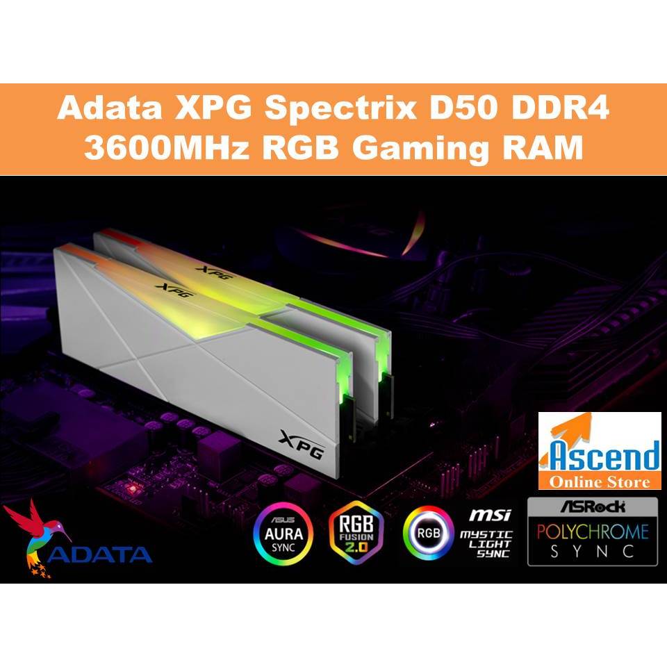 Adata XPG Spectrix D50 DDR4 3600MHz RGB Gaming RAM | Shopee Malaysia