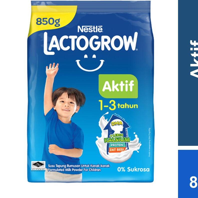 Nestle Lactogrow Aktif 1-3 years (850g) | Shopee Malaysia