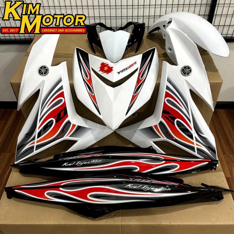 COVERSET Y15 V1 V2 ORIGINAL VELOZI Y15ZR FIRE EDITION API PUTIH MERAH ...