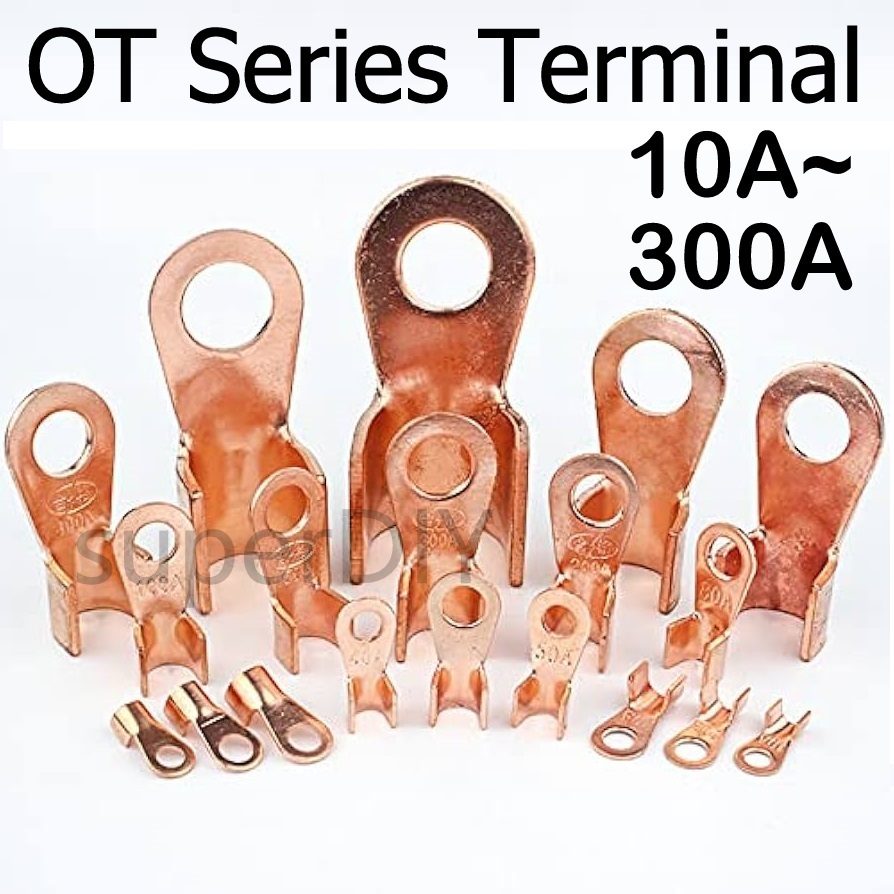 Copper Nose OT Pure Cable Lug Wire Connector 20A 40A 60A 80A 100A 150A ...