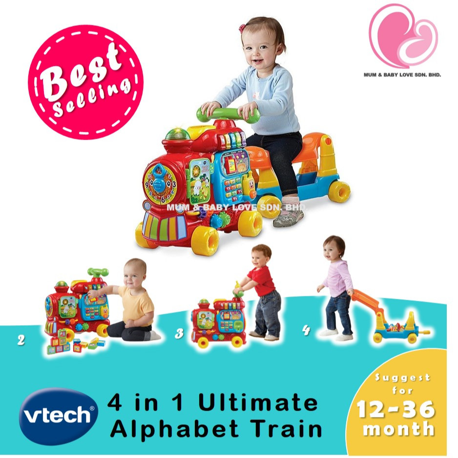 Vtech 4 in 1 Ultimate Alphabet Train Sit To Stand Ride On Car, Learning ...
