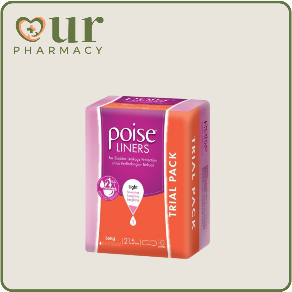 Poise Liners Long Incontinence/Adult Diapers (21.5cm/10 Packs) | Shopee ...
