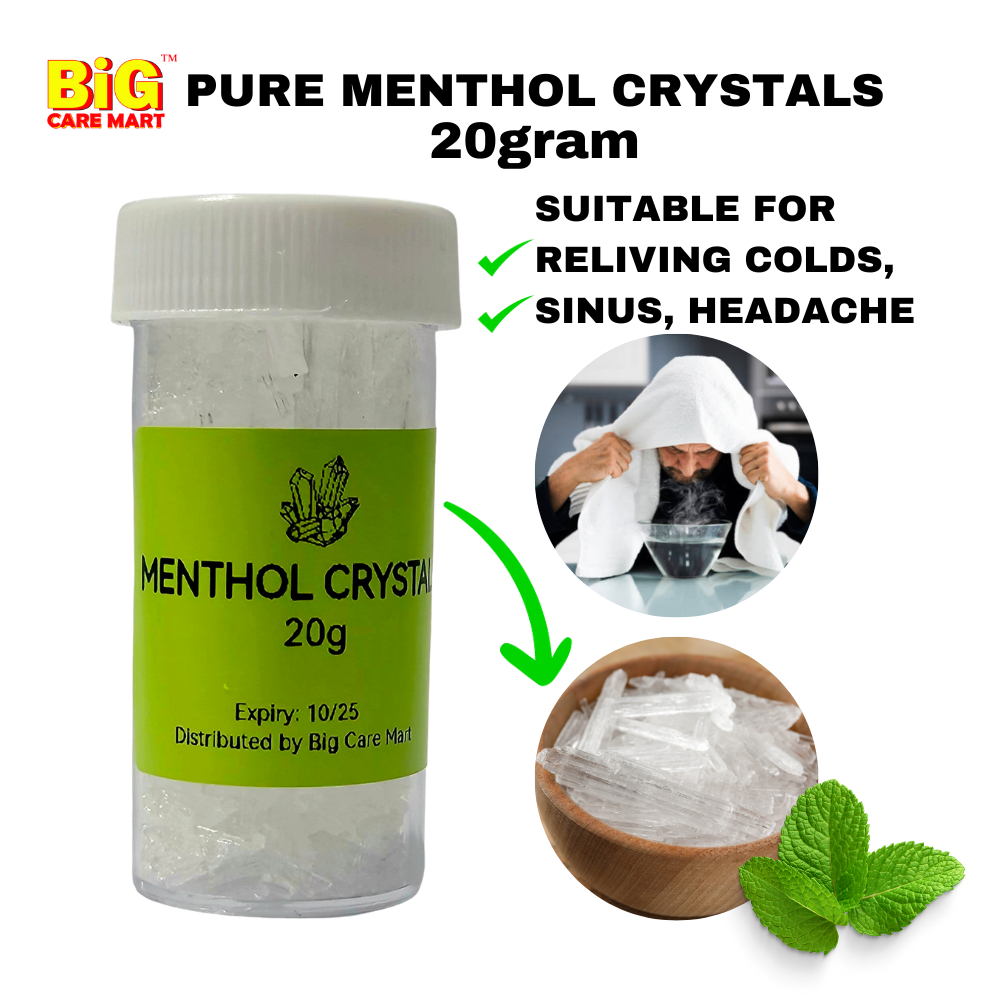Pure Menthol Crystal for Steam Inhalation 20g by Big Care Mart for ...
