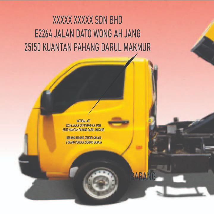 Lorry body writing for JPJ test / sticker tulisan badan lori untuk test ...