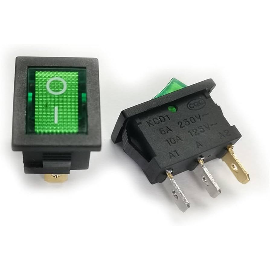Square Rocker Toggle On Off Switch 12V DC / 6A 250V / 10A 125V Mini ...