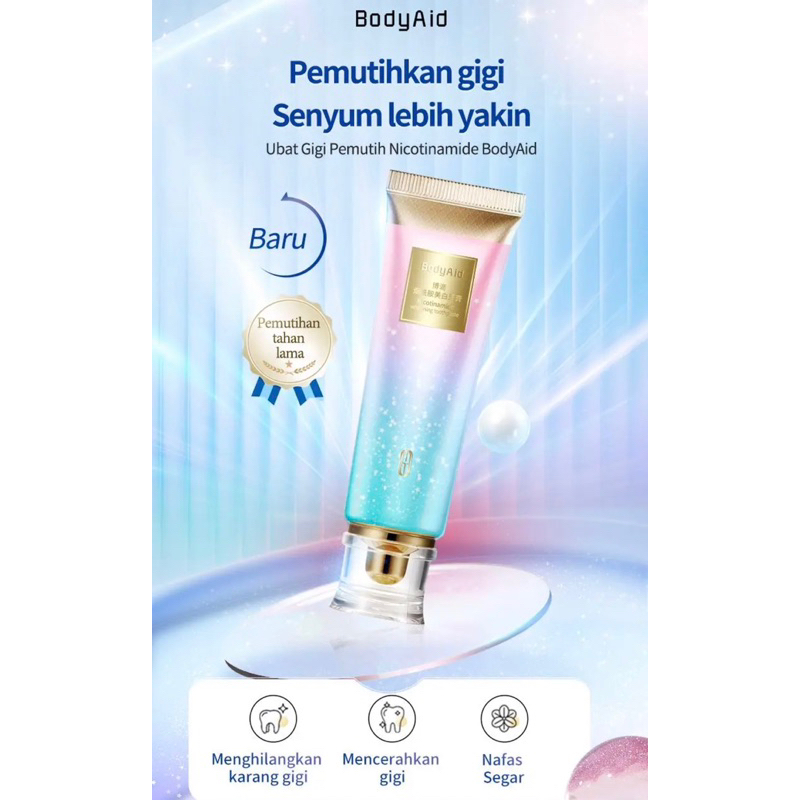 BODYAID ORIGINAL NIACINAMIDE WHITENING TOOTHPASTE (TRIPLE PEMUTIHAN ...