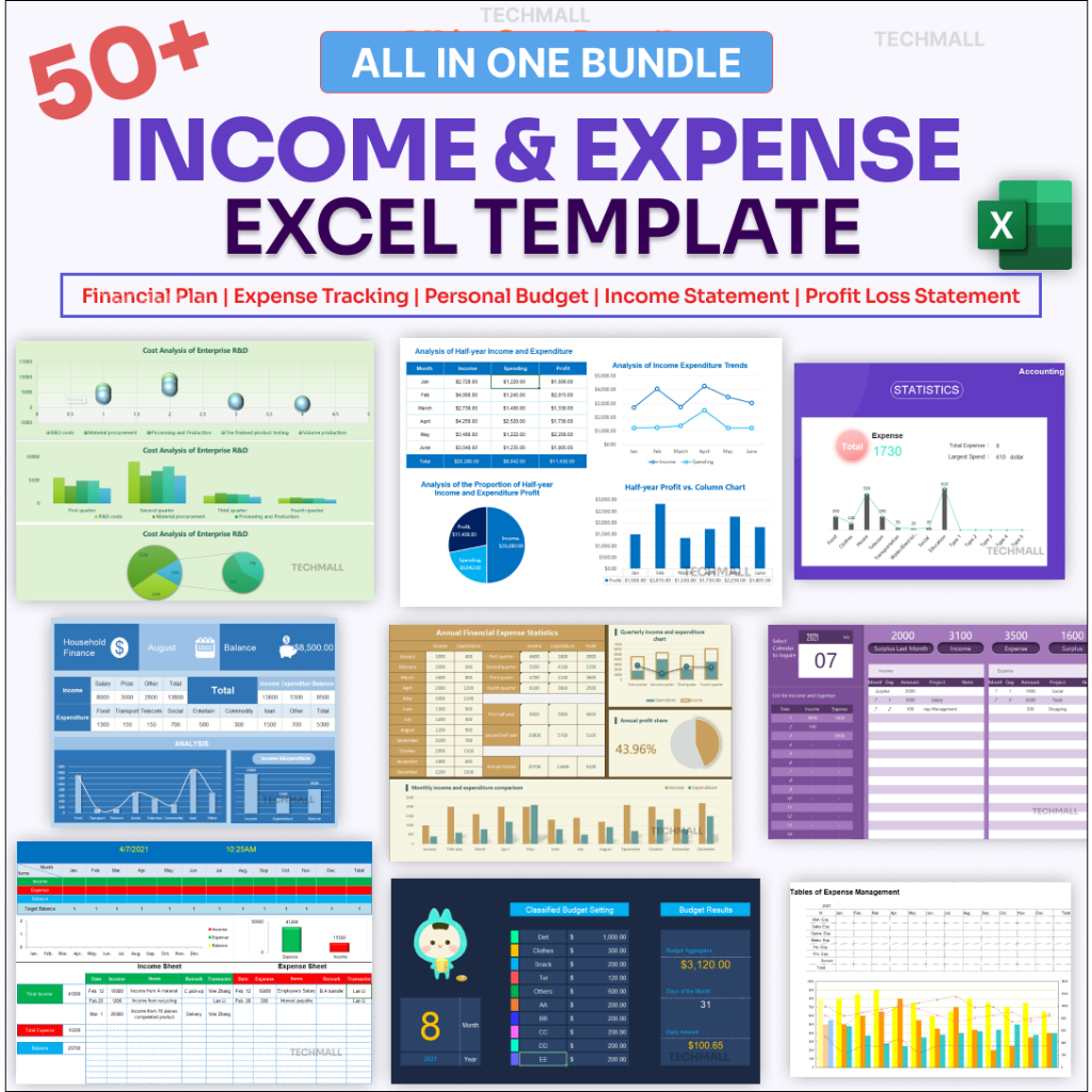 30 Comprehensive Income & Expense Excel Templates | Easy Edit | Shopee ...