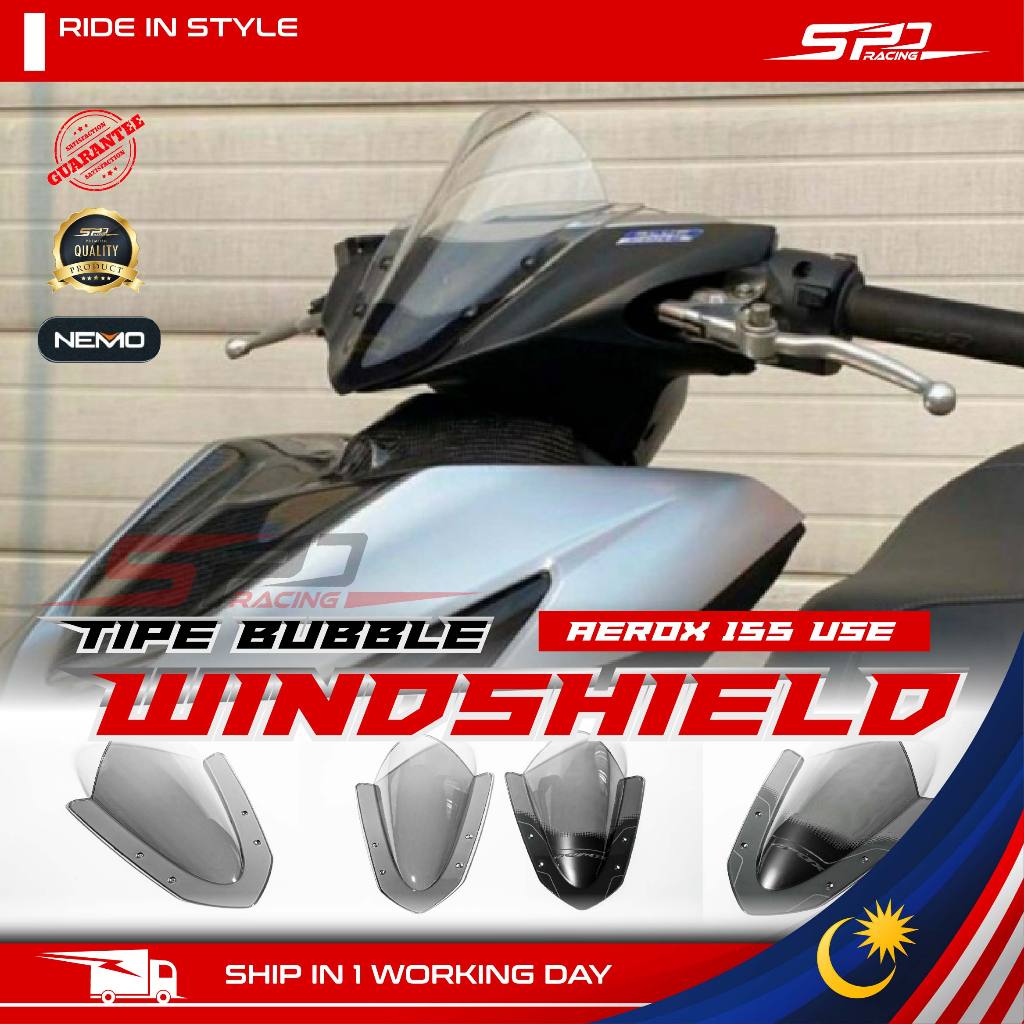 Visor / Windshield Tipe Bubble | 2 Pattern For NVX 155 / AEROX 155 USE ...