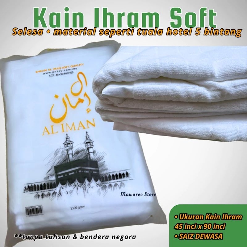 Kain Ihram Umrah Haji Berat 1300 gram | Kain Ehram Lembut dan Selesa ...