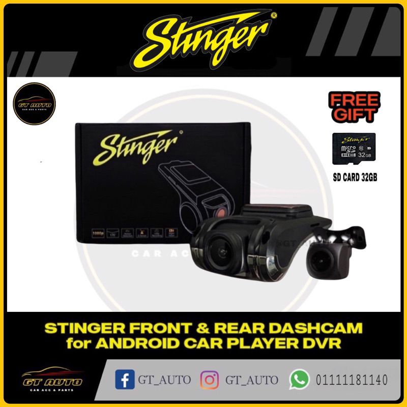 STINGER USB DASHCAM FRONT & REAR CAMERA 1080P TWO WAY DRIVING VIDEO ...