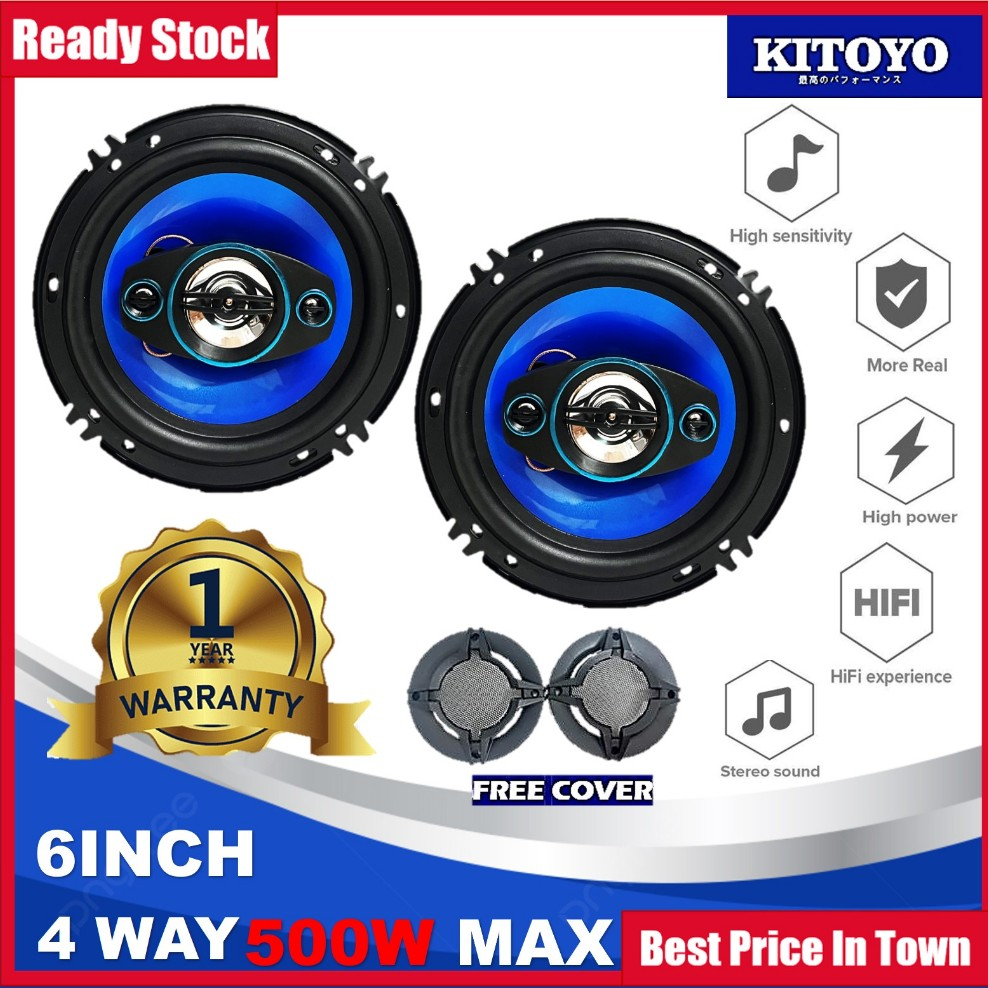 Kitoyo Speaker Kereta 6 inch 4way 500w Car Speaker Perodua Myvi Viva ...