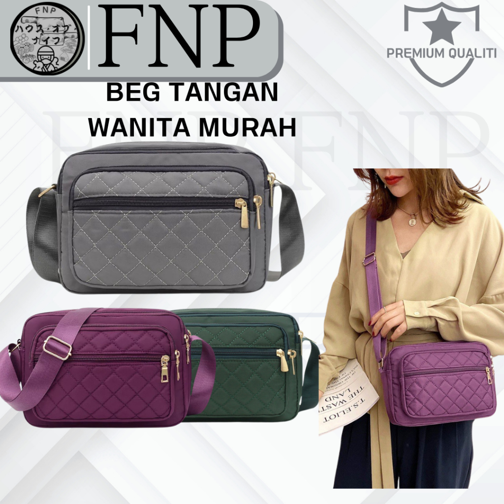HARGA BORONG 👜 FN10 Nylon Sling bag women Beg Silang wanita waterproof ...