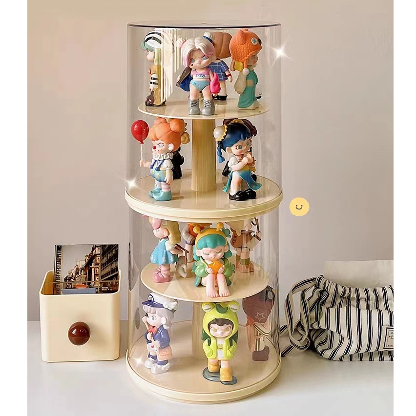Rotating Acrylic display rack Display Box Pop Mart Storage Box Desktop ...