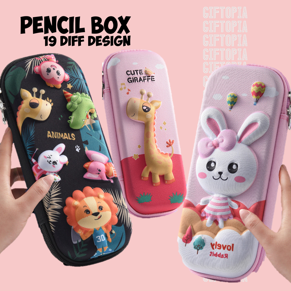 Pencil Box 3D EVA School Kids Pencil Box Stationery Box Organizer Cute ...