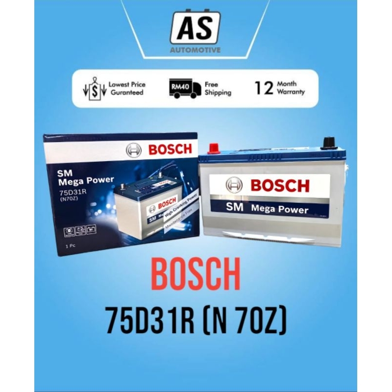 N70Z | 75D31R Battery BOSCH Car Battery - Bateri Kereta Toyota HILUX ...