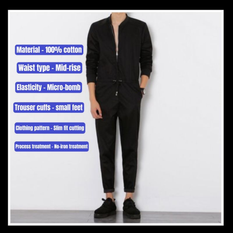men's stylist slim-fit cutting 100% cotton nice design quality jumpsuit ...