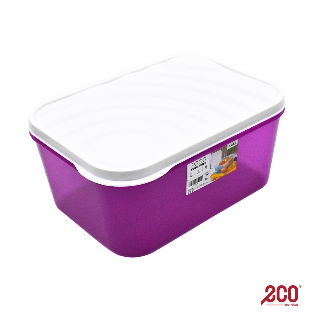 Casa Rectangular Food Container/ Lunch Box Purple (25cm x 18.5cm x 11 ...