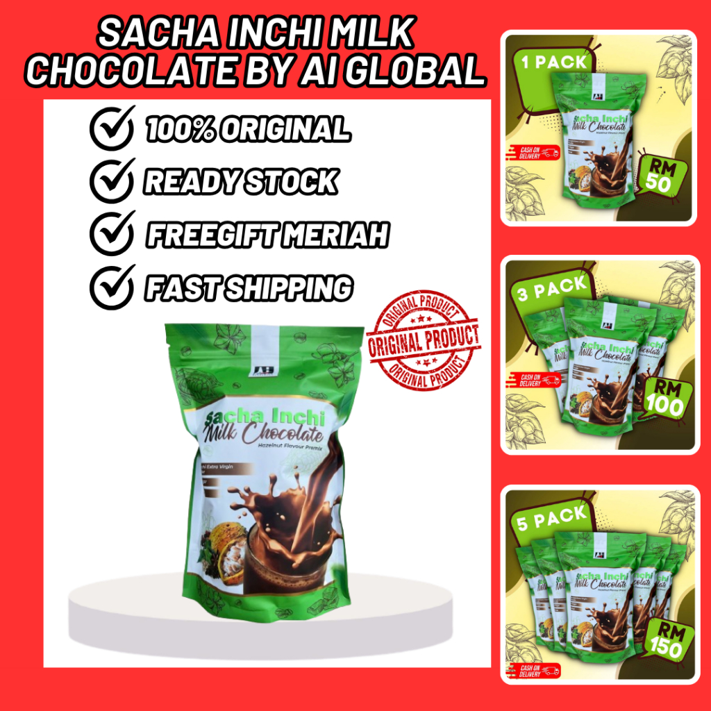【100% ORIGINAL】SACHA INCHI MILK CHOCOLATE PREMIUM BY AI GLOBAL | Shopee ...