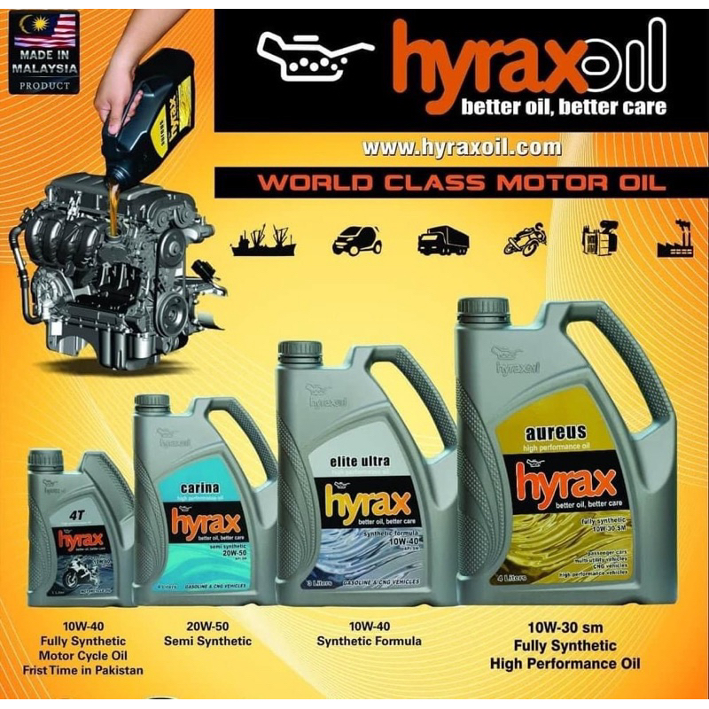 Hyrax Engine Oil (aureus , elite ultra , ultra novo) | Shopee Malaysia