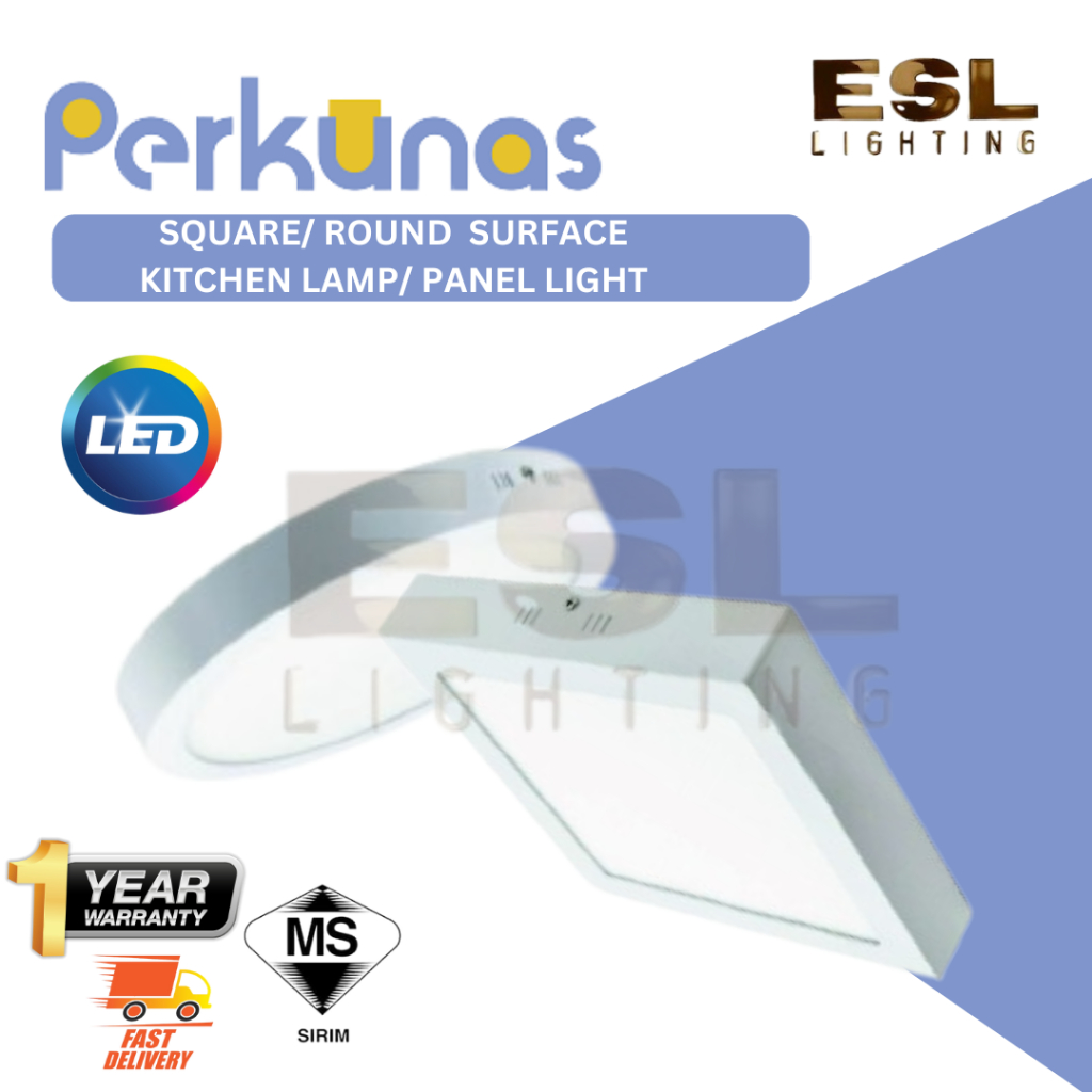 PERKUNAS Round /Square Surface Kitchen Lamp LED Panel Light- SIRIM ...