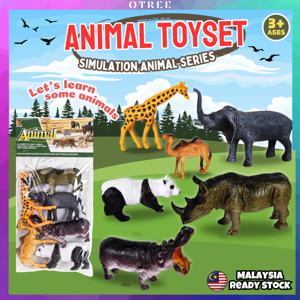 🔥Animal Set🔥Kids Colourful Animal Toyset/All in 1 set/Animal Toy/Mainan ...