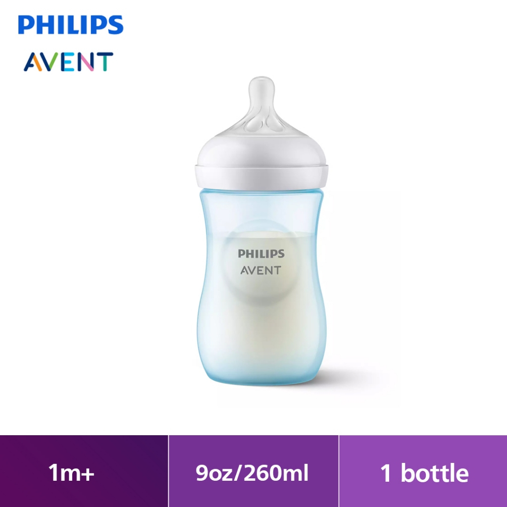[New] Philips Avent Natural Response Baby Bottle 1m+ (9oz/260ml - Blue ...