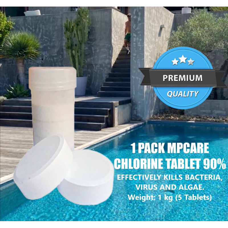 Chlorine Klorin 1KG Tablet 90% - MY-CHLOR PREMIUM TCCA 90 Tablet for ...