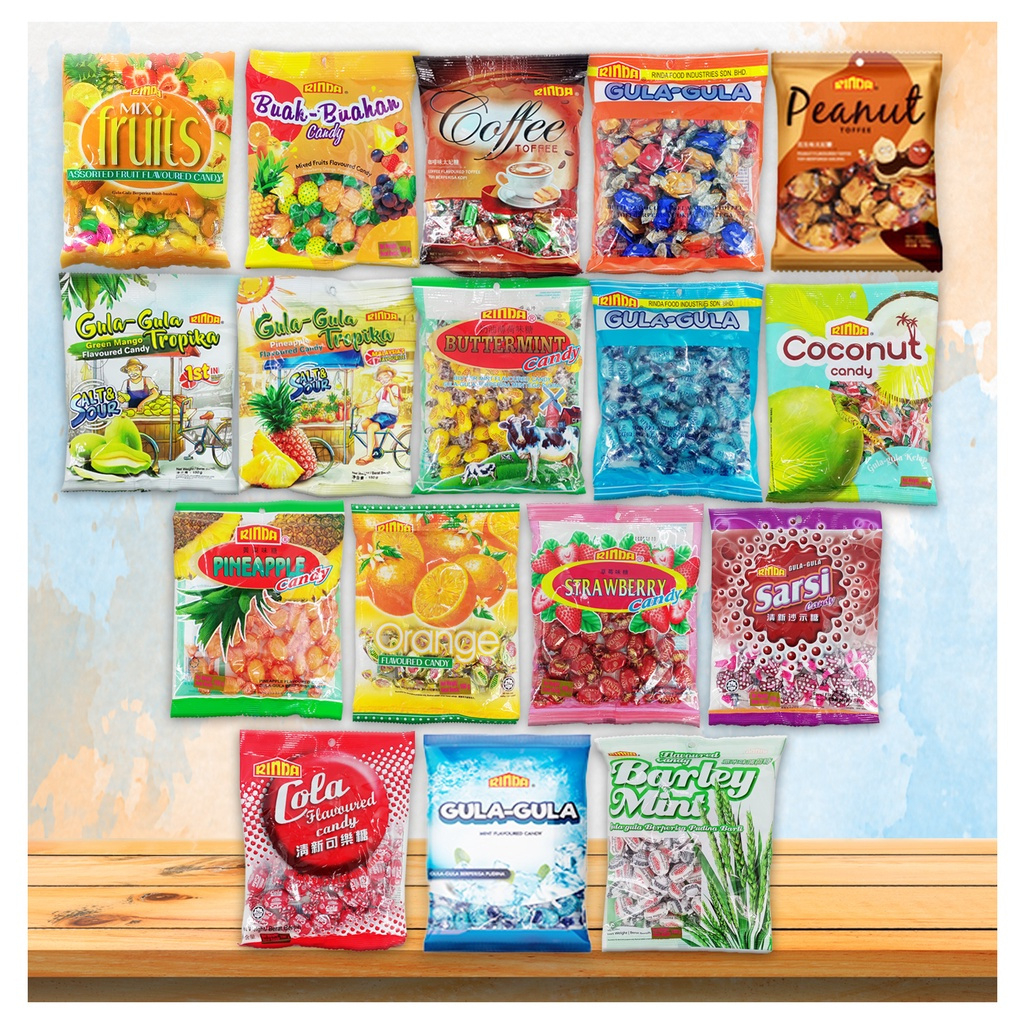 Rinda Assorted Candy 150g/ Mix Fruit / Cola / Sarsi / Buttermint / Buah ...