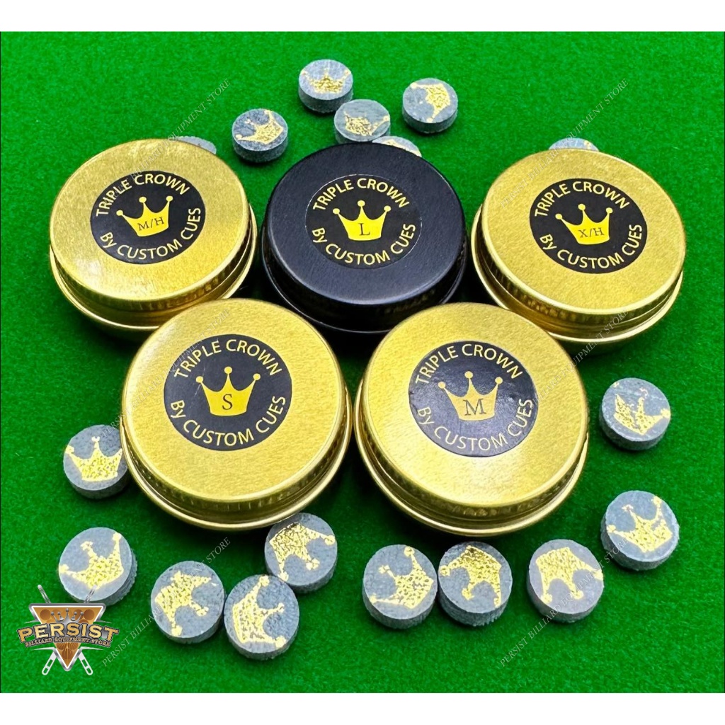 TRIPLE CROWN CUE TIP BY CUSTOM CUE SNOOKER CUE TIP SNOOKER CHALK SNUKER ...