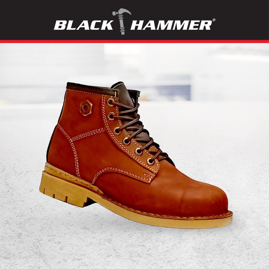 BLACK HAMMER Mid Cut Shoelace Safety Shoe BH 4892 | Shopee Malaysia