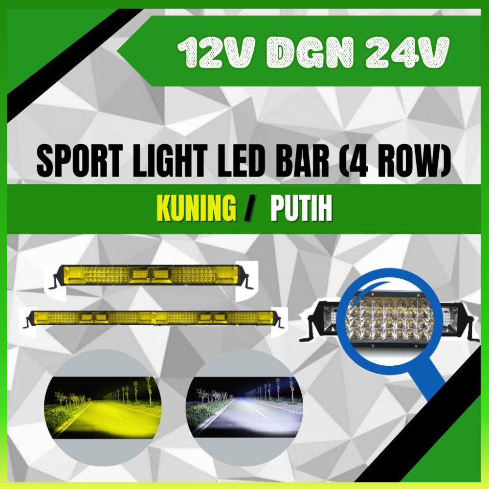 Beacon Cheras Sport Light Led Bar Yellow White 12v 24v Lampu Bar Kuning ...