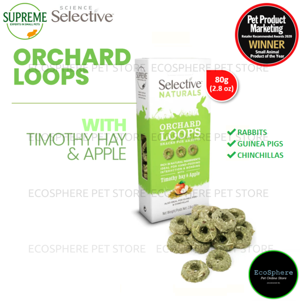 SCIENCE SELECTIVE NATURALS Orchard Loops with Timothy Hay & Apple 80g ...
