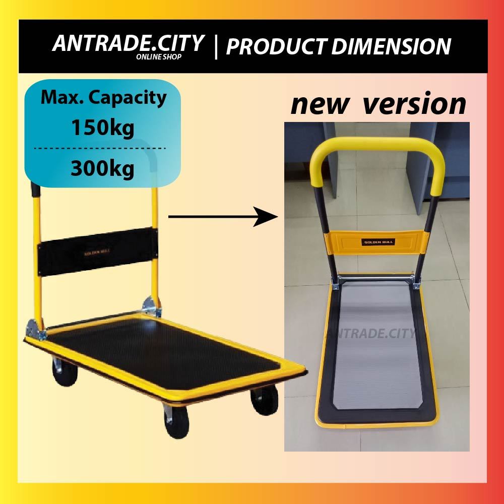 [Upgrade Version] 150KG/300KG Troli/Trolley Heavy Duty Steel Foldable ...