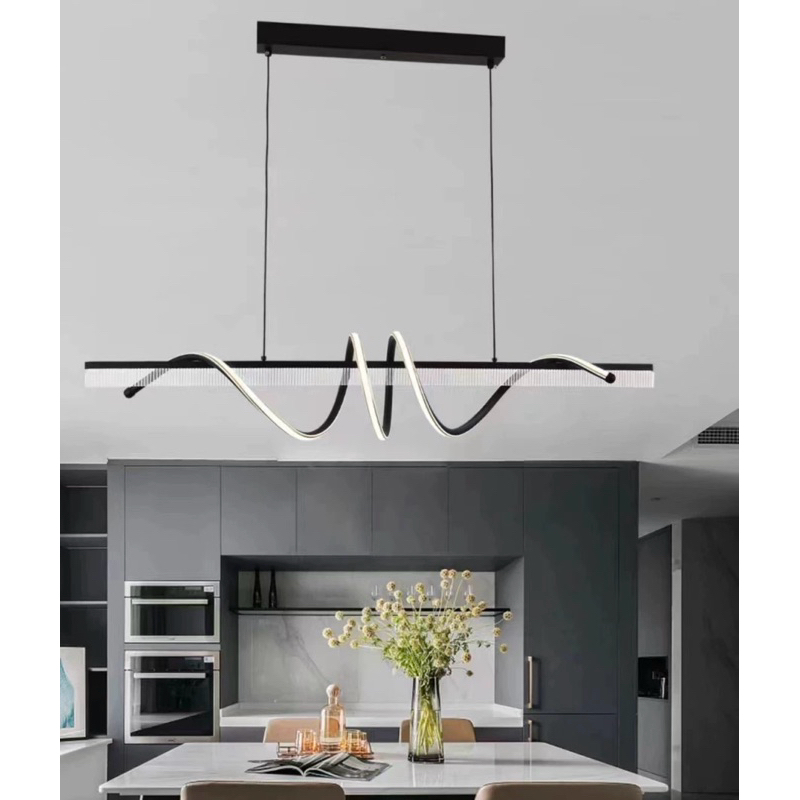 Modern Minimalist Led Linear Pendant Lights Long Light Aluminum ...