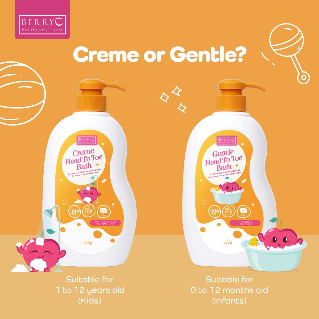 Gentle Head to Toe Bath 820g & Creme Head to Toe Bath 820g | Shopee ...