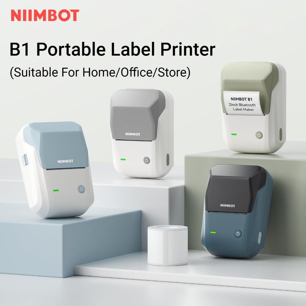 Niimbot B1 Label Printer Bluetooth Barcode Thermal Printer for Mobile ...