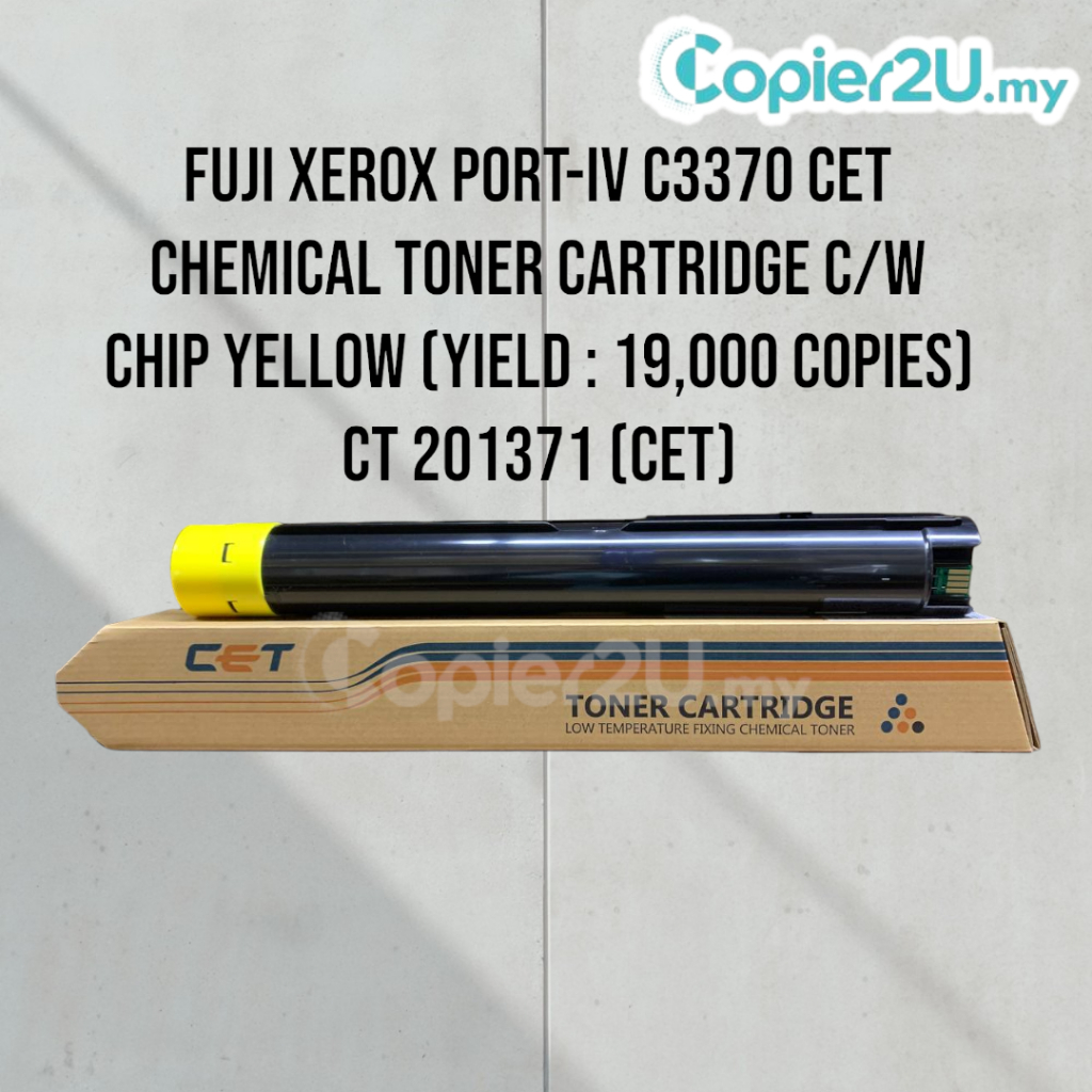 FUJI XEROX PORT-IV C3370 CET YELLOW TONER CARTRIDGE C/W CHIP (CT 201373 ...