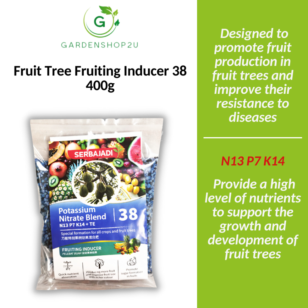 Fruit Tree Fruiting Inducer 38 | Baja Pengalak Buah | Premium Quality | N13 P7 K14 | 400g & 2kg ...