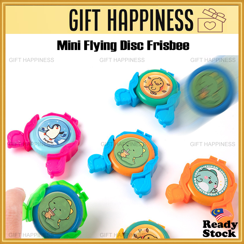 Mini Flying Disc Frisbee Kids Birthday Party Toys Gift Happiness 弹射飞盘 ...
