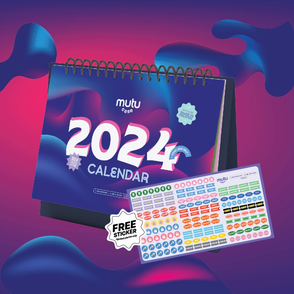 Mutu Case Limited Edition 2024 Table Desk Calendar Malaysia Hard Cover ...