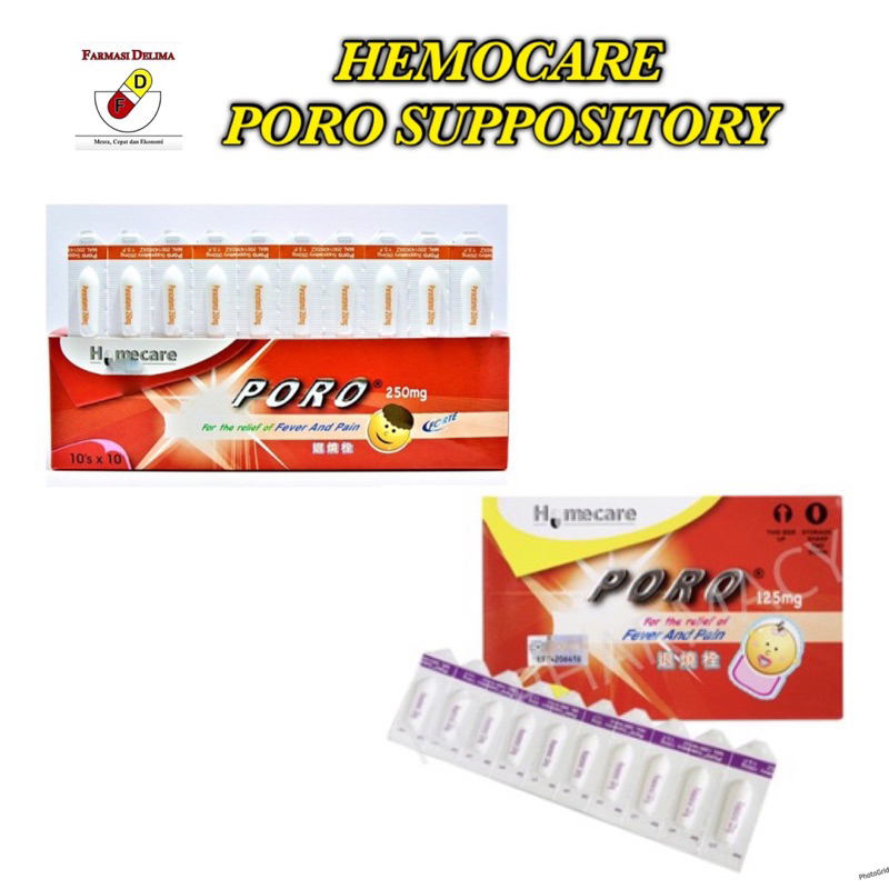UBAT DEMAM BUDAK PORO PARACETAMOL SUPPOSITORY 125mg/ 250mg - READY ...